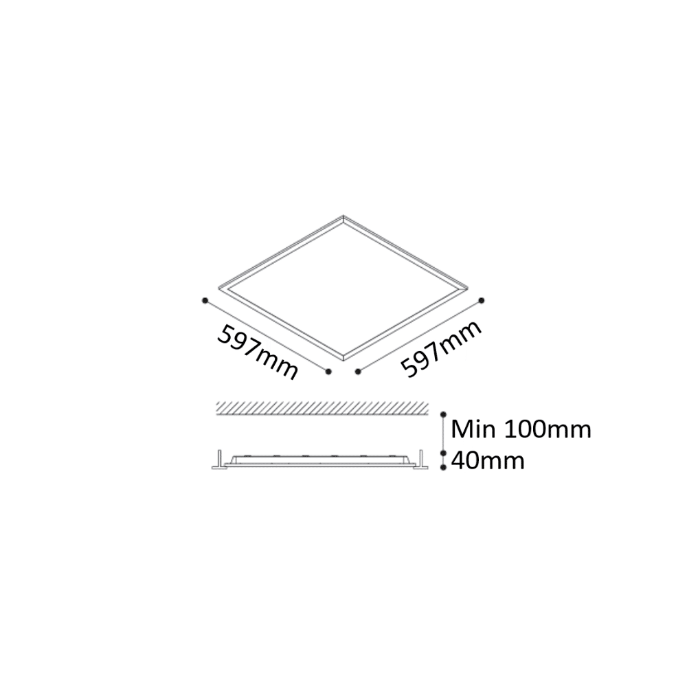פנל שקוע / חיצוני תוצרת ספרד – Normalit – Luzerna Avant 60*60 – אור גיא